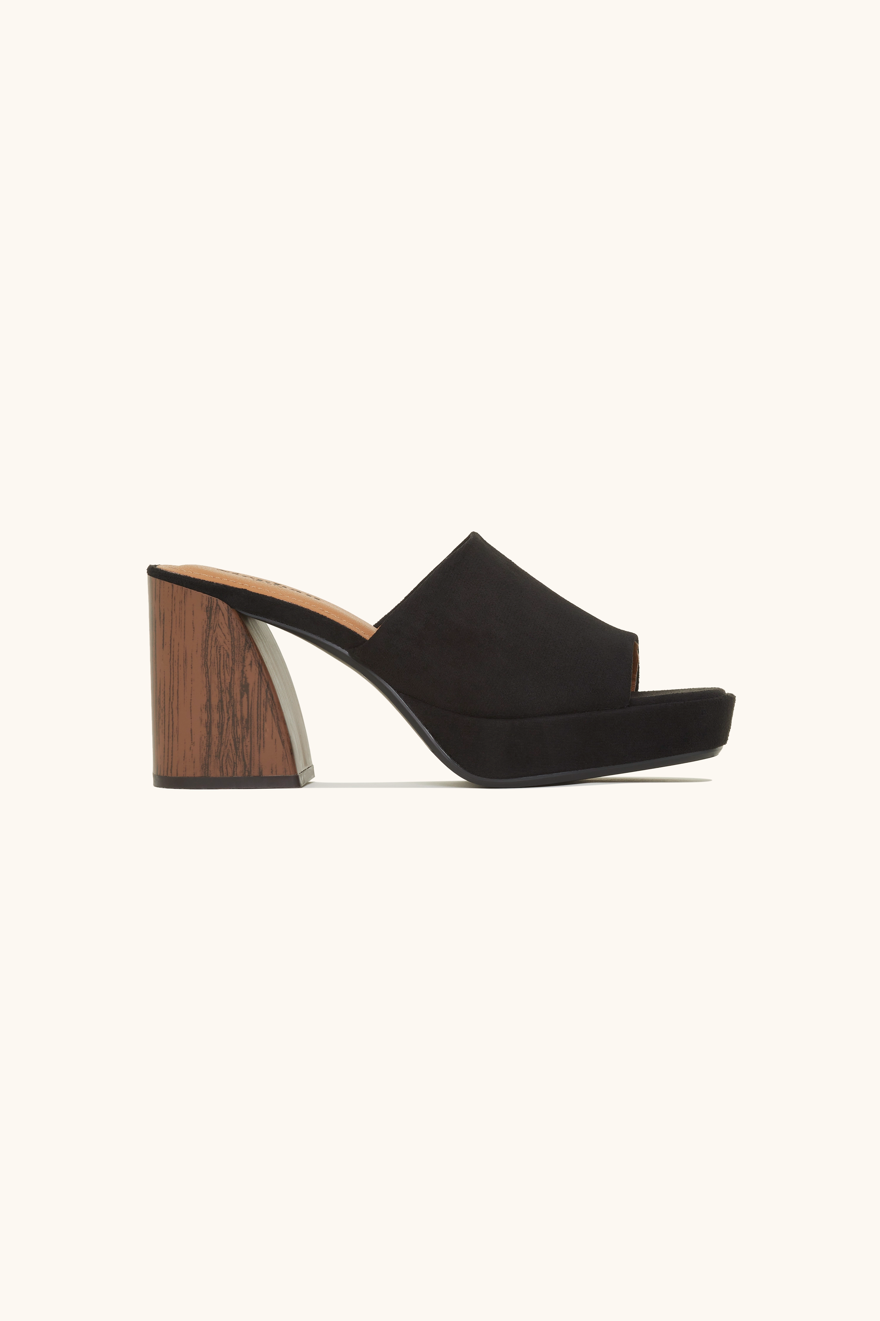 Black mules in platform suede – Stephan Paris