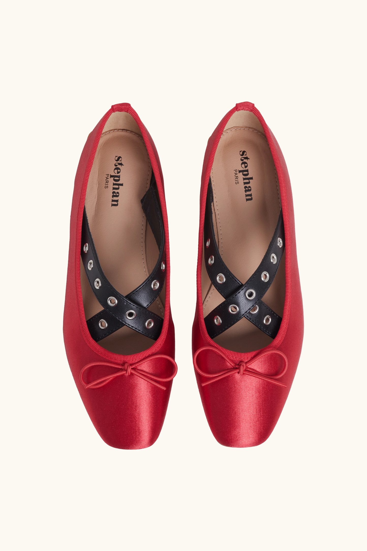 Ballerines à brides croisées et détail œillets – Stephan Paris