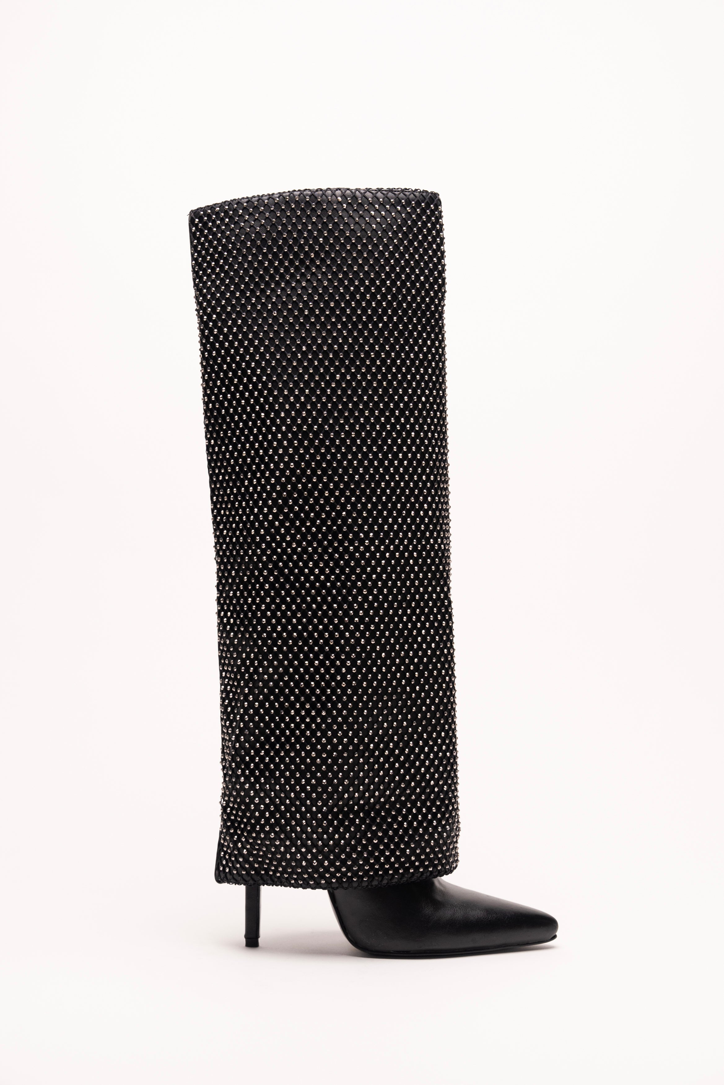 Bottes hautes à strass noires – Stephan Paris